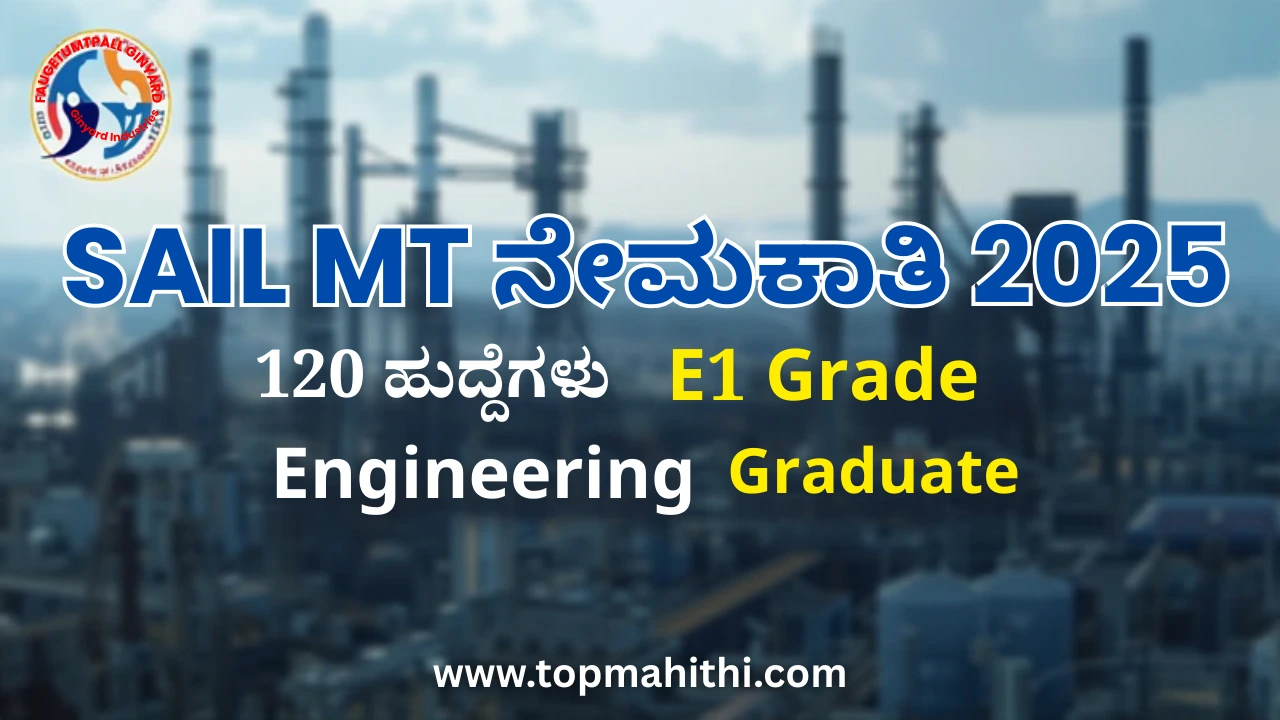 SAIL Management Trainee (Technical) ನೇಮಕಾತಿ 2025 – 124 MT (Technical ...