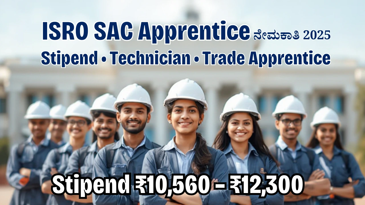 ISRO SAC Apprentice Recruitment 2025 – Graduate, Technician & Trade ...